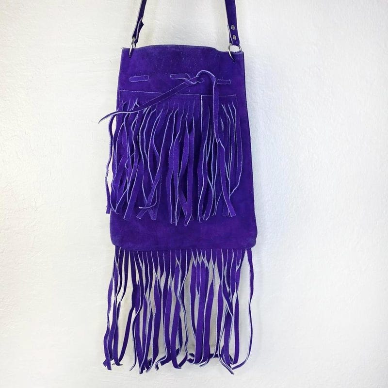Purple Leather Bag - Etsy