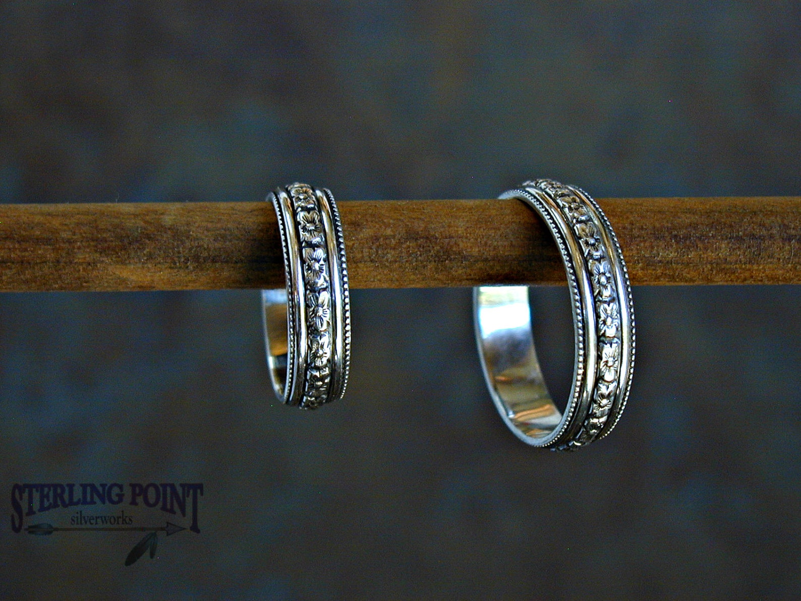 Sterling Silver Pattern Wire Bands. Sizes 5 Thru 13.. Nicely Detailed ...