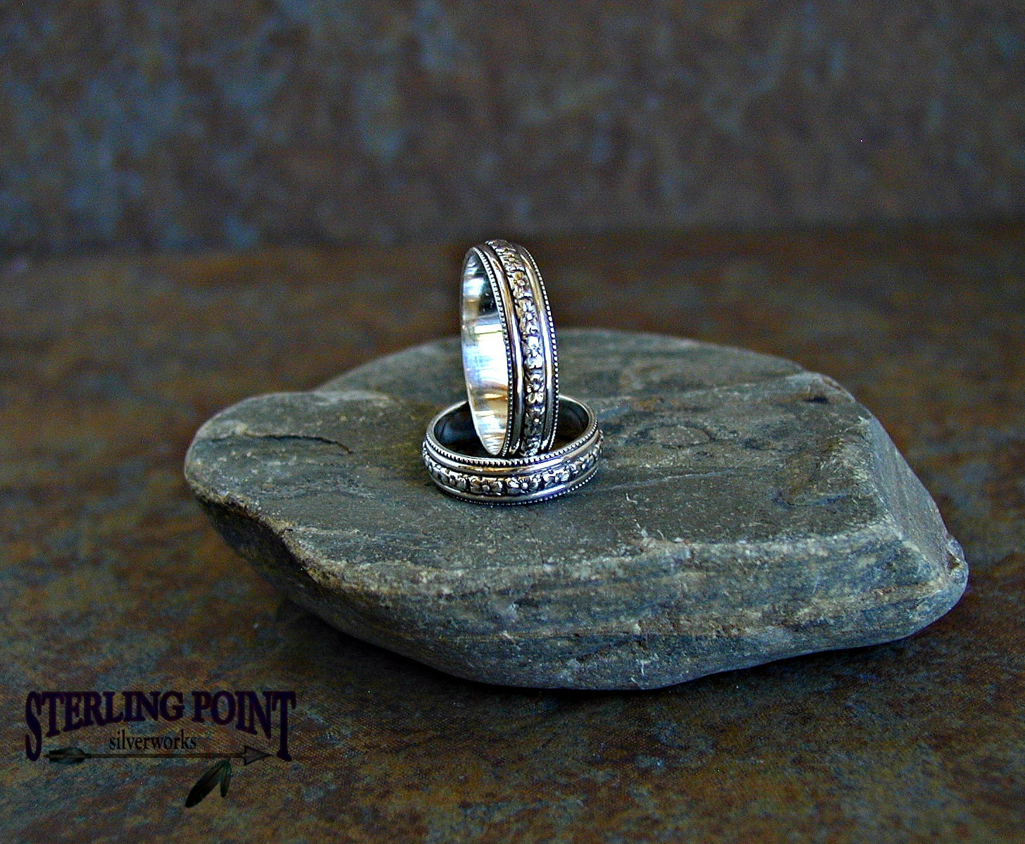 Sterling Silver Pattern Wire Bands. Sizes 5 Thru 13.. Nicely Detailed ...