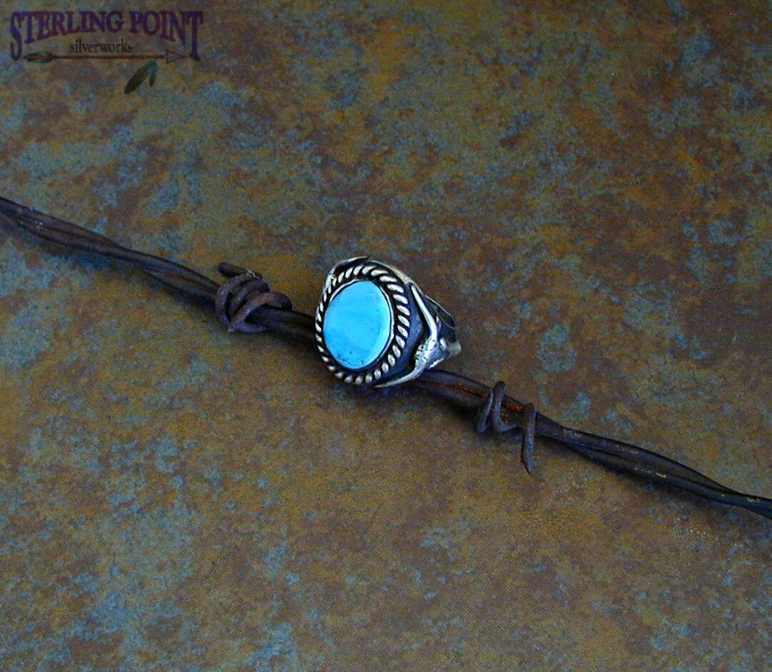 Vintage Turquoise Ring. Native American Style Ring. Cattleman Ring ...