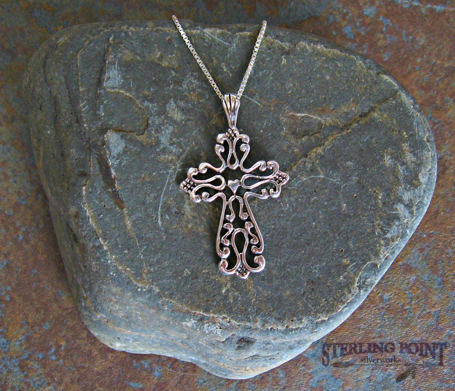 Sterling Silver Filigree Cross Pendant.lovely, Delicate, Charming ...