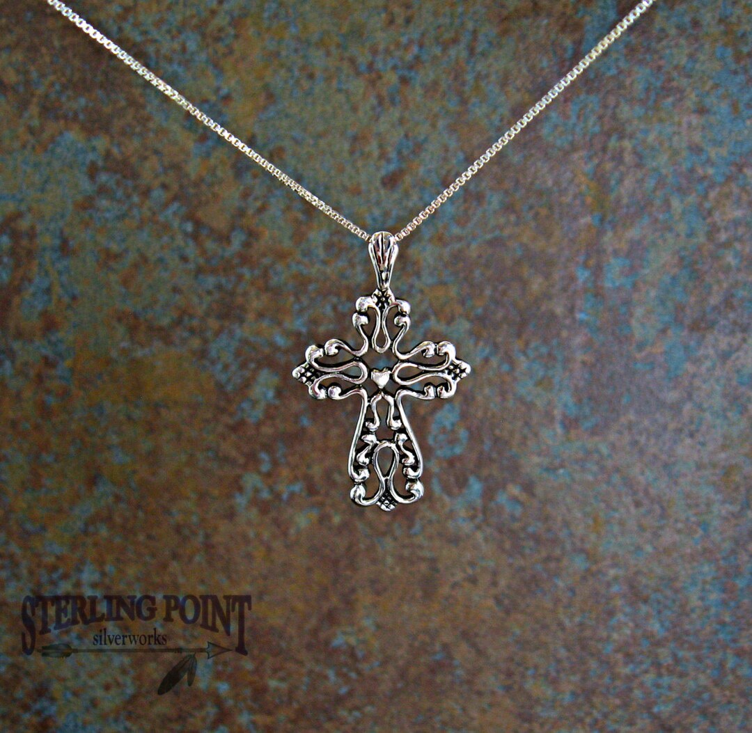 Sterling Silver Filigree Cross Pendant.lovely, Delicate, Charming ...
