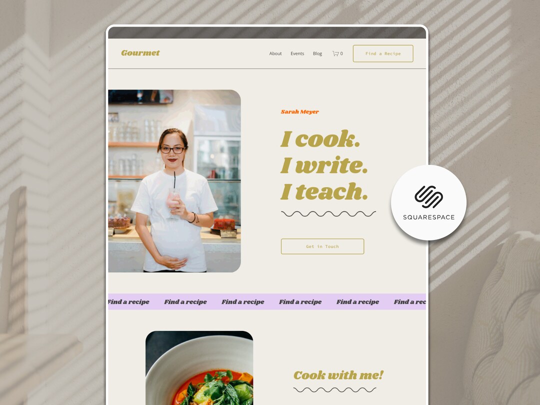 Gourmet Squarespace Website Template: Food Bloggers & Chefs - Etsy