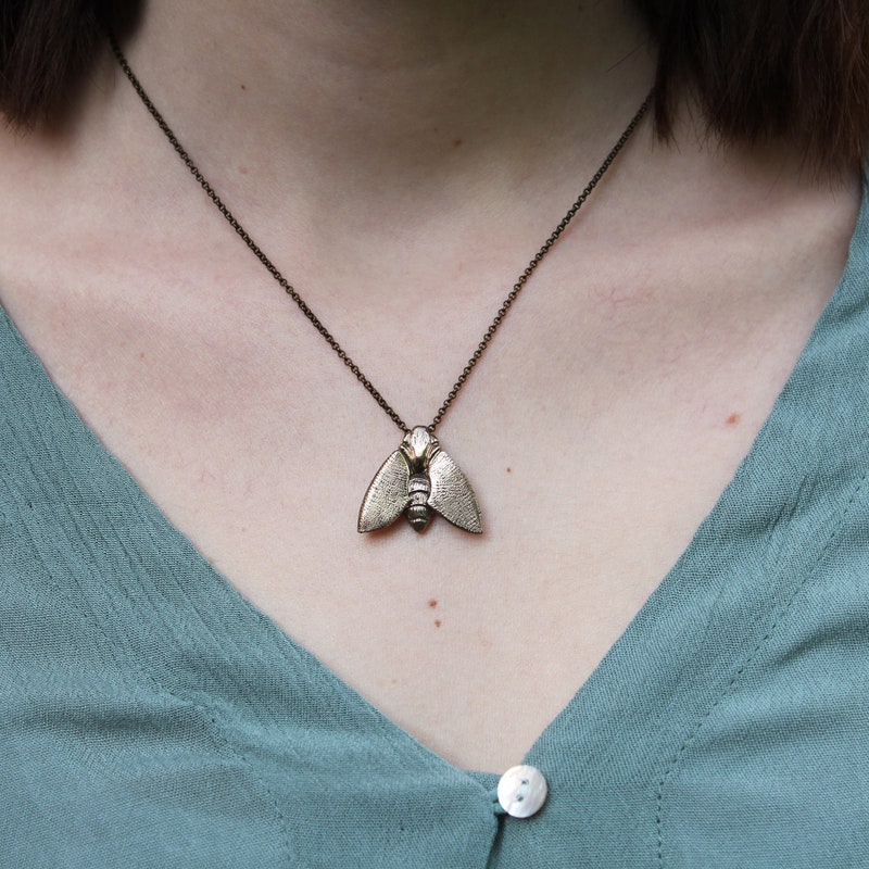 Moth Necklace - Etsy