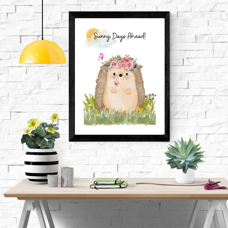 Hedgehog Printable sunny Days Ahead - Etsy