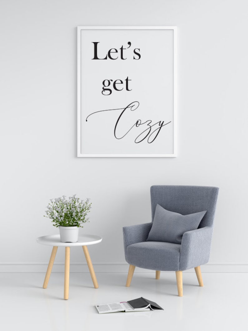 Lets Get Cozy Pdf, Cozy Wall Art Pdf, Wall Art, Art Printable, Quote ...