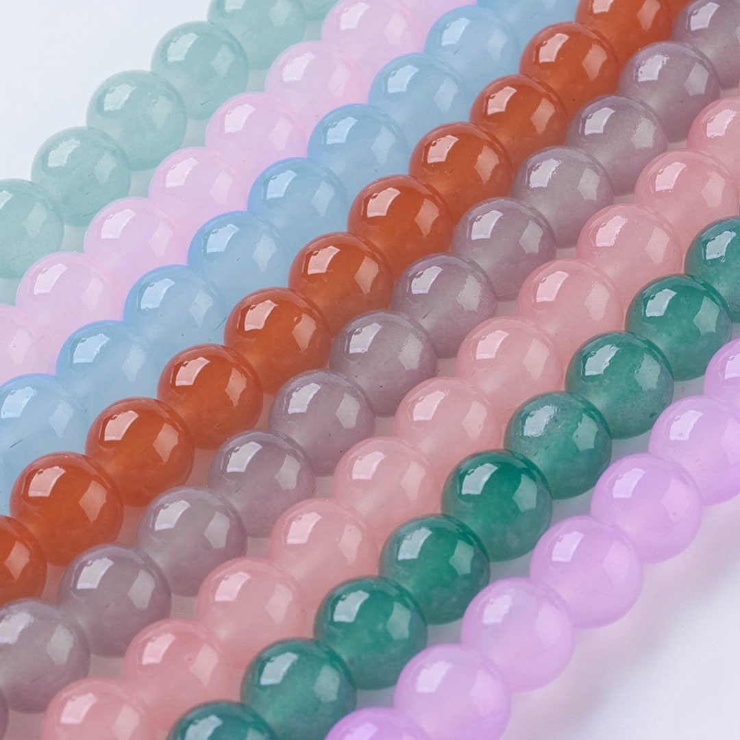 1 Strand 8mm Choice of Color Round Imitation Jade Glass Beads (A69) - Etsy