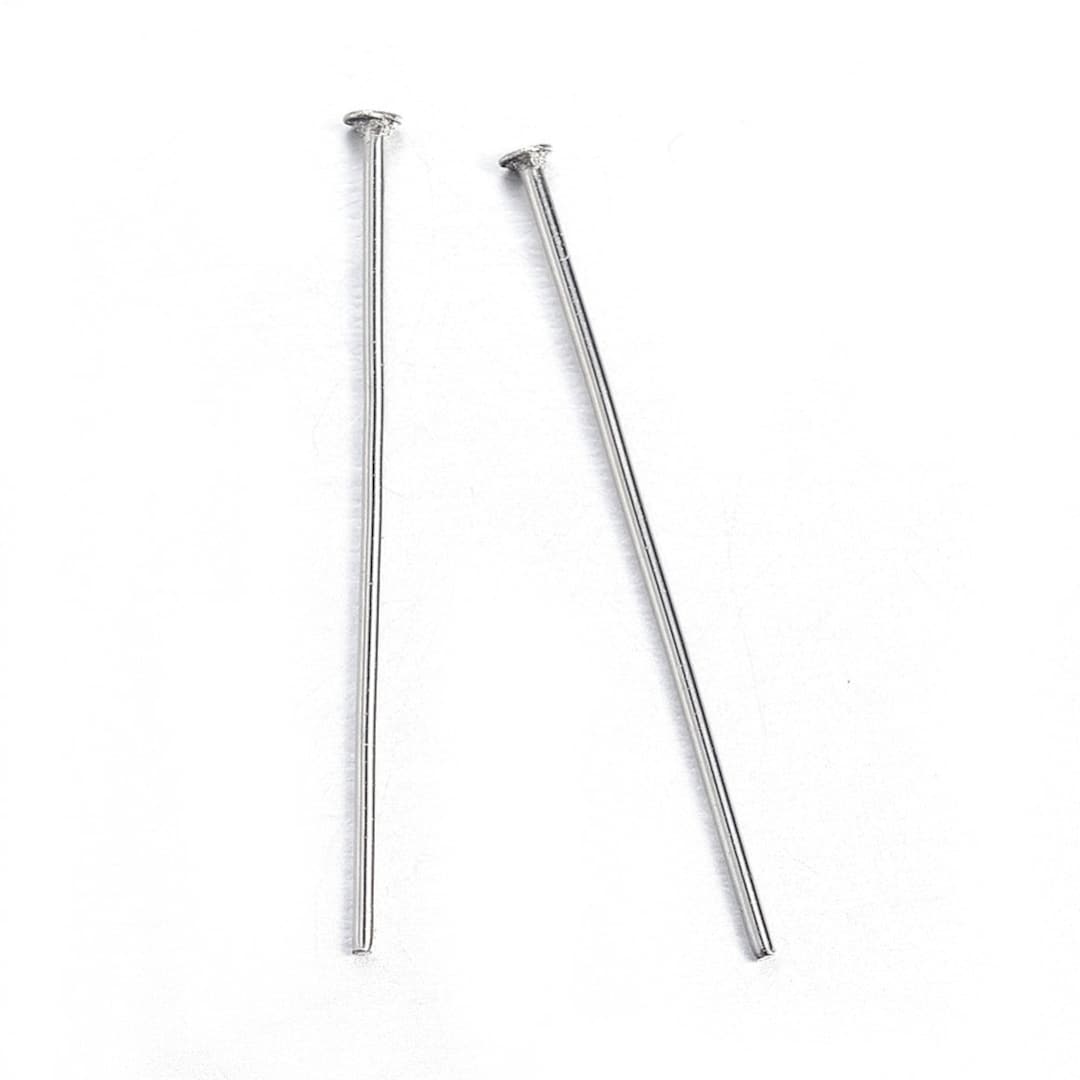 200 Silver Tone Stainless Steel Head Pins 5cm (22G) (A398G) - Etsy