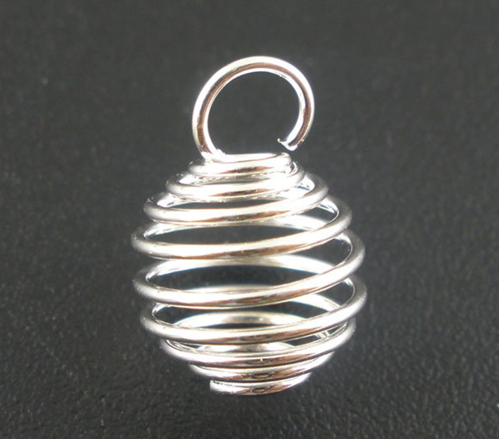 20 Silver Plated Alloy Spiral Bead Cages 12 X 9mm fits 8mm | Etsy