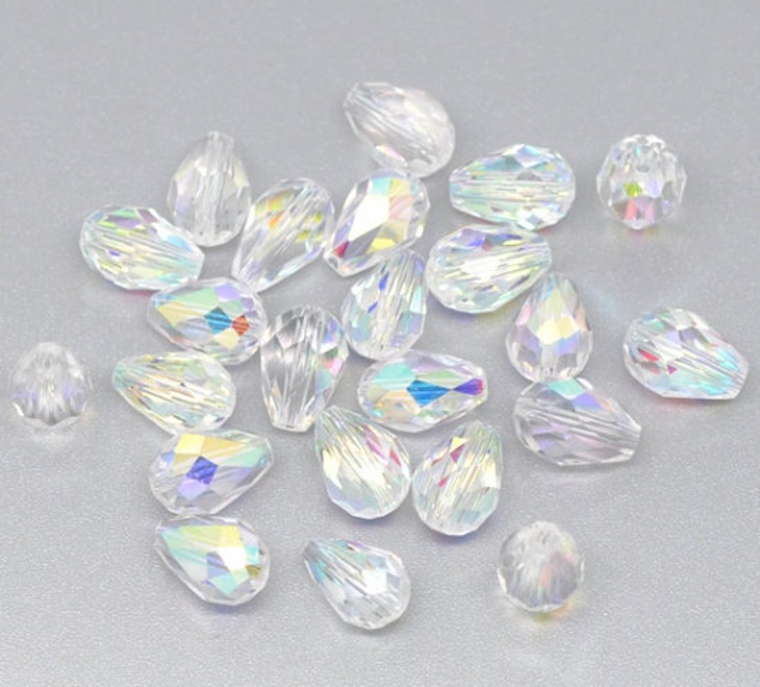 25 Clear AB Crystal Glass Faceted Teardrop Beads 11x8mm (a322c/bu12) - Etsy