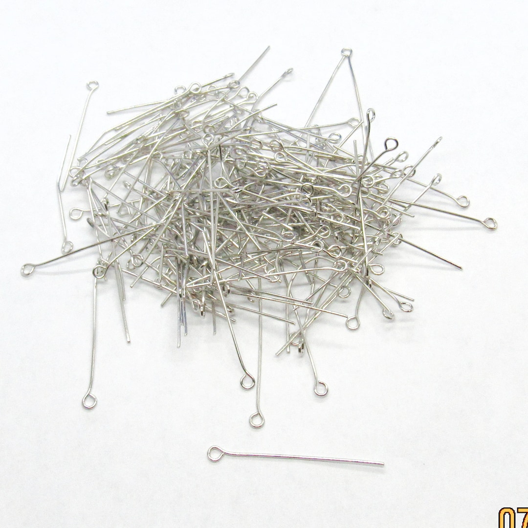 200 Silver Tone Alloy Eye Pins 35mm/21g (A128L) - Etsy