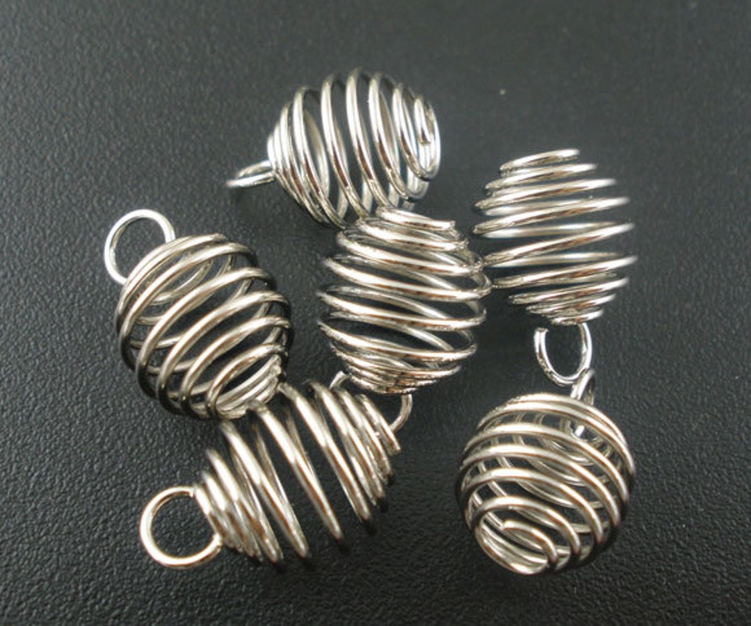 Silver Tone Alloy Spiral Bead Cages 8 X 9mm (a210g/158b) - Etsy