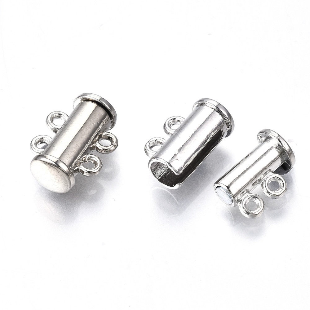 Choice of Color 5pc 2-strand Brass Magnetic Slide Lock Clasps (a399i/j ...