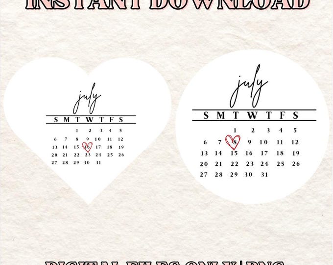 JUNE Bundle 2025 Calendar Only | HEART Shape PNG, Instant Download for ...
