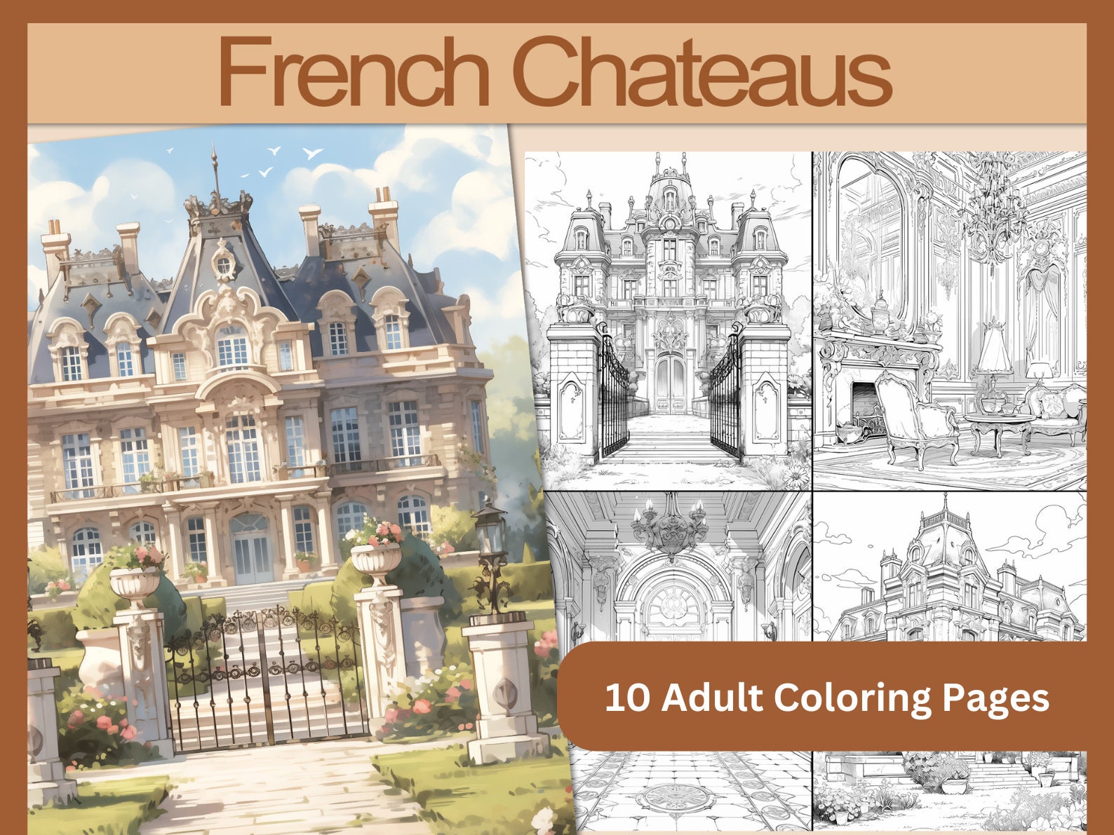 French Chateaus Coloring Pages Adult Coloring Pages Coloring Pages ...