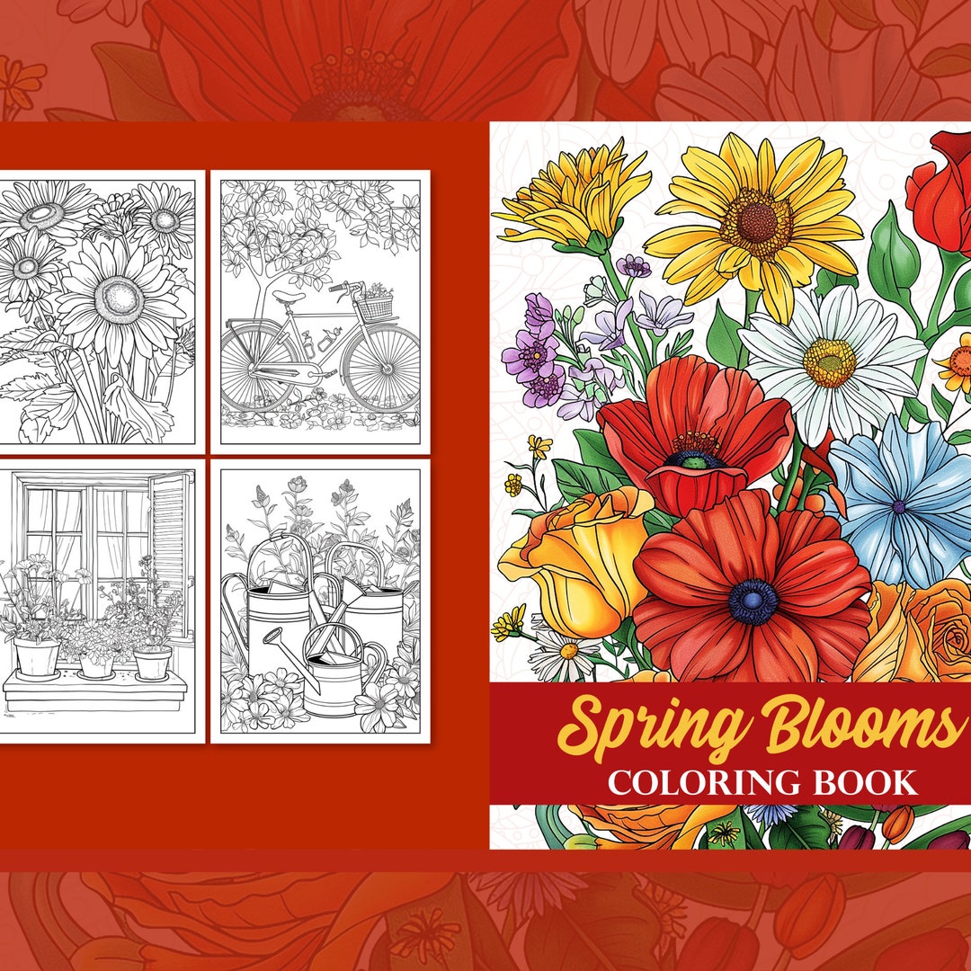 Spring Blooms Coloring Pages Adult Coloring Pages Coloring Pages ...