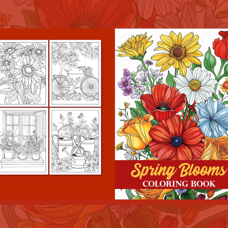 Spring Blooms Coloring Pages Adult Coloring Pages Coloring Pages ...