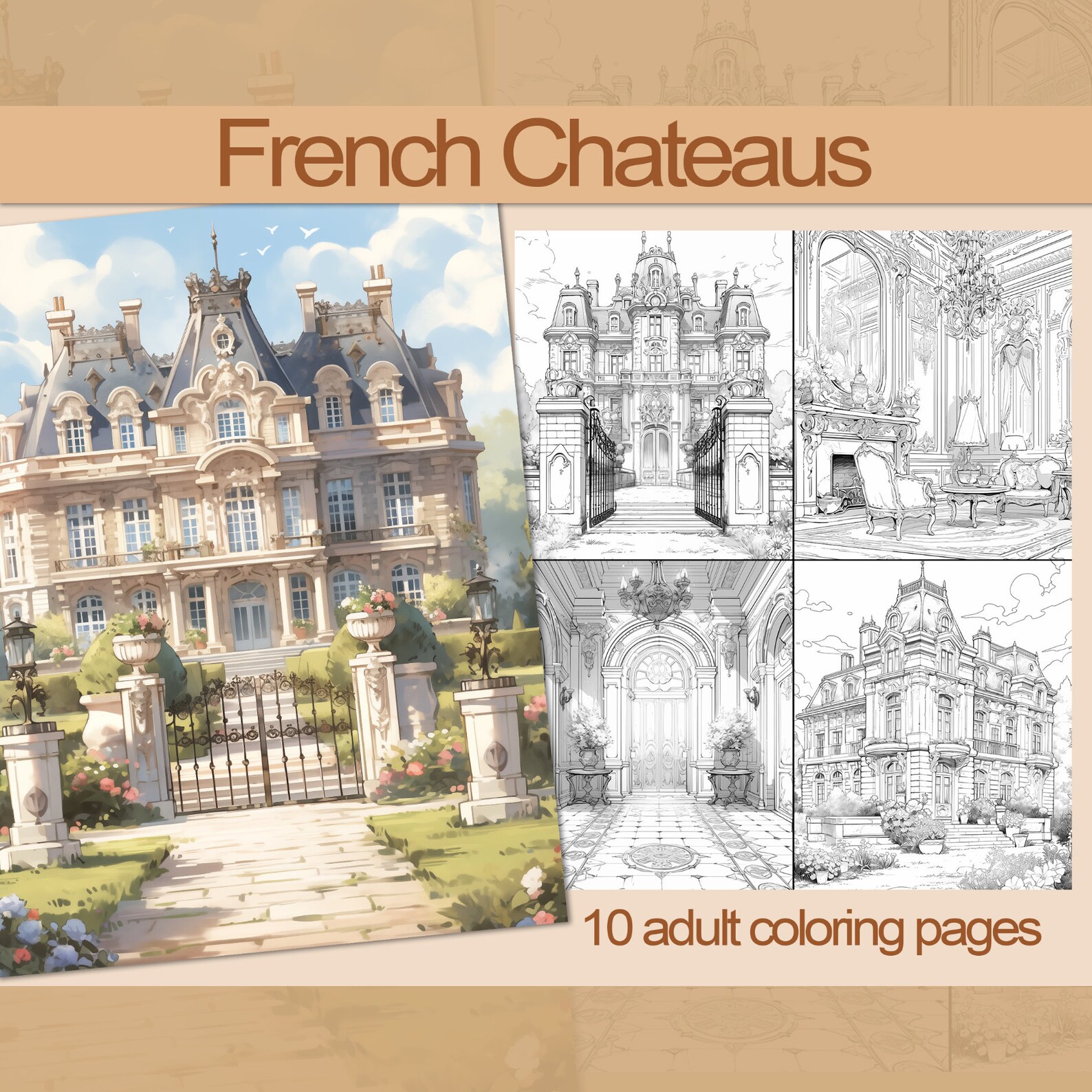 French Chateaus Coloring Pages Adult Coloring Pages Coloring Pages ...