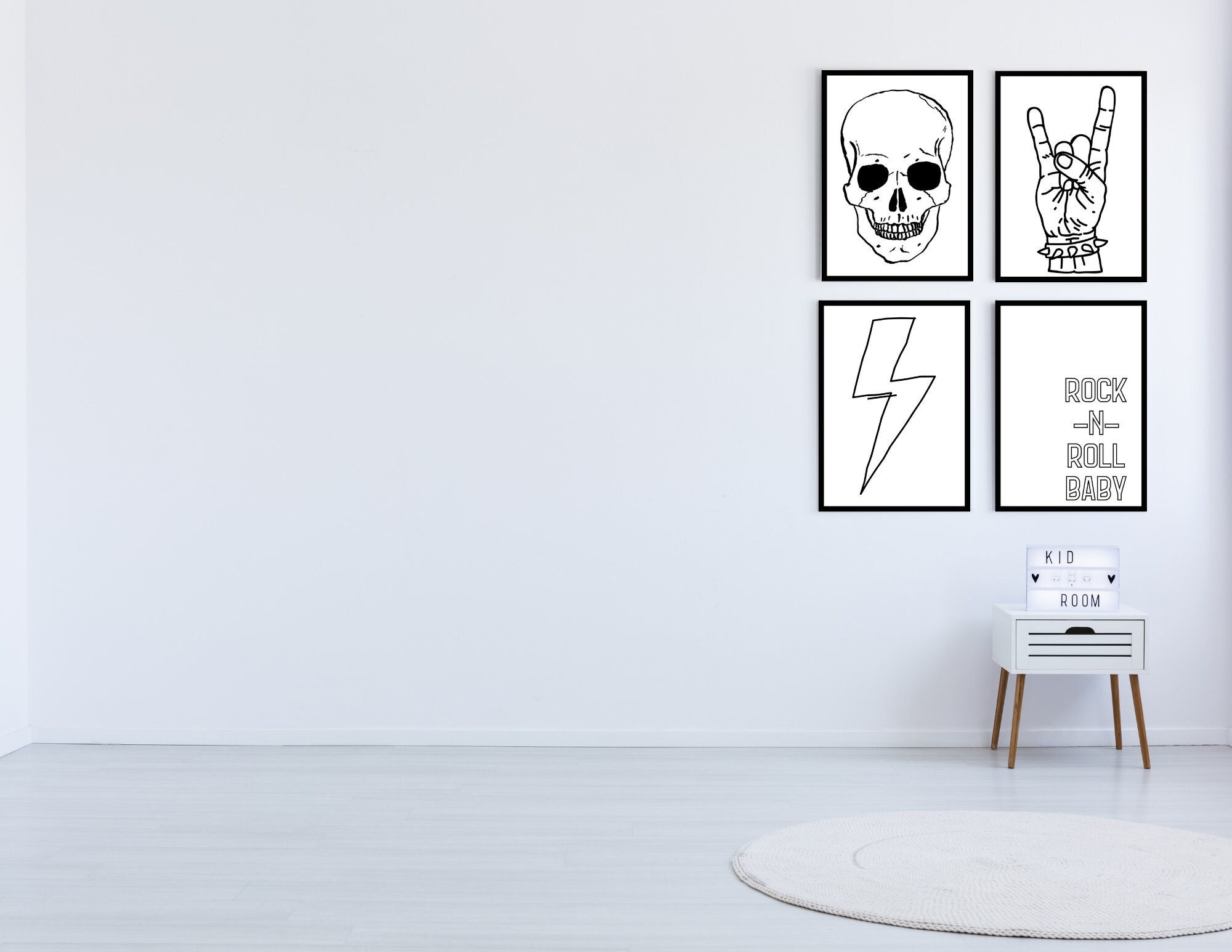 Rock Baby Printable Wall Art Nursery Kids Room Decor Rock N Roll ...