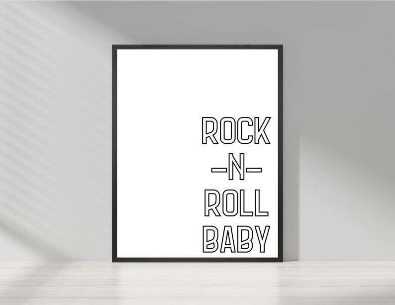 Rock Baby Printable Wall Art Nursery Kids Room Decor Rock N Roll ...