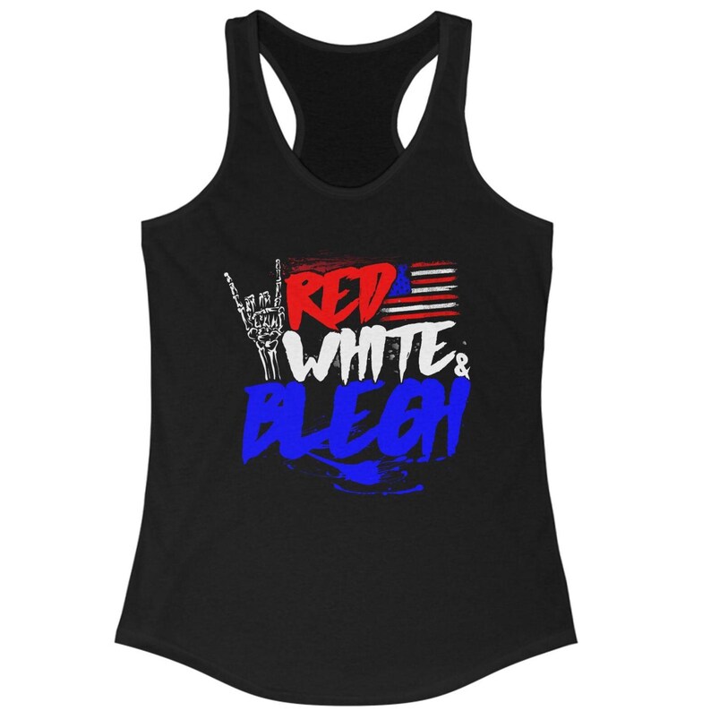 Ladies Red White & Blegh Tank, Death Metal Inspired Women's Top, Women ...