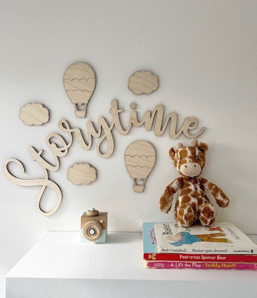 STORYTIME Air Balloon & Cloud Sign, Nursery, Reading Corner, Children's ...