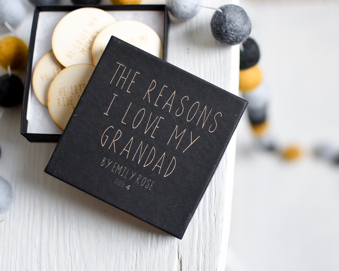 The Reasons Why I Love My Grandparent Personalised Box & Tokens - Gifts ...