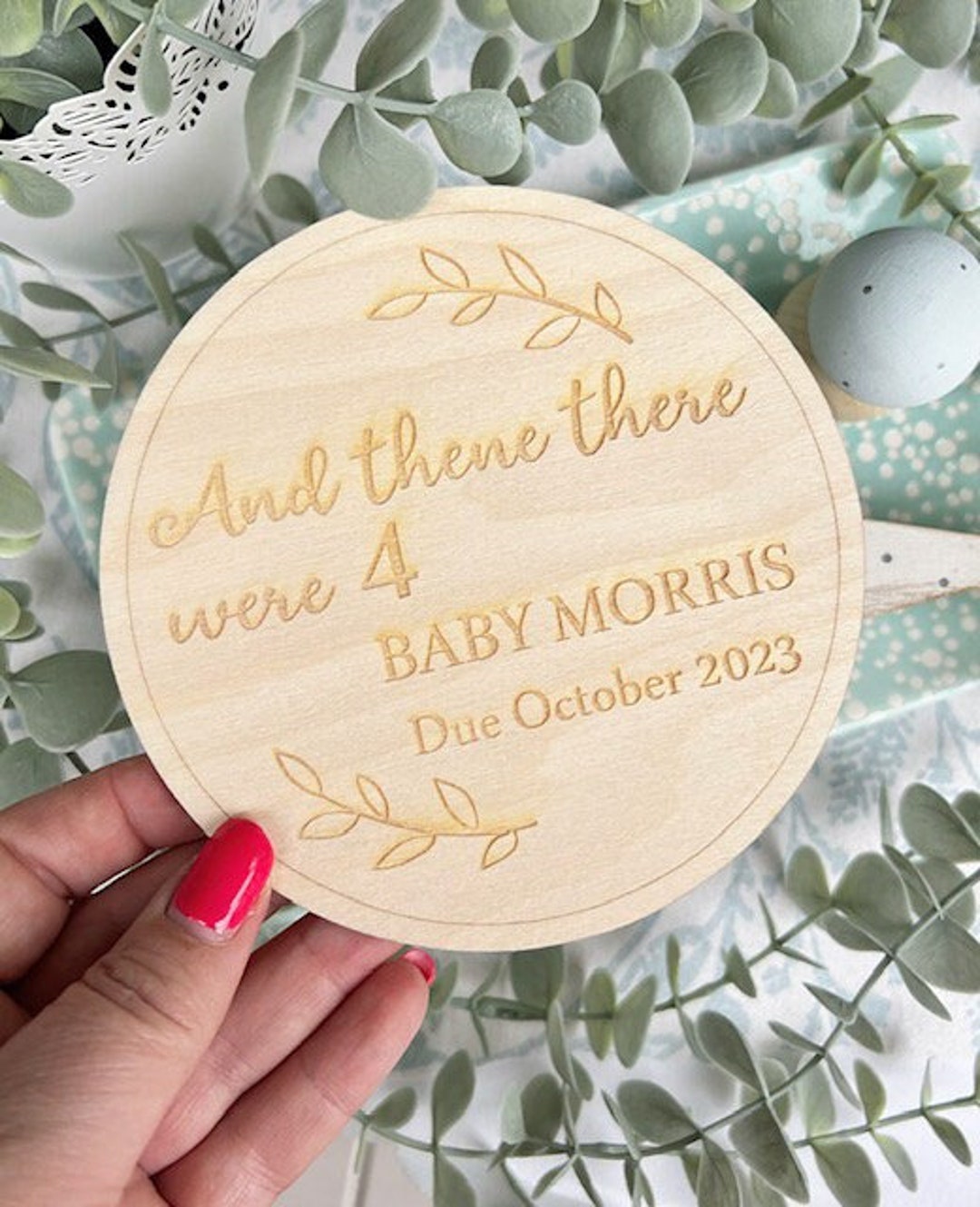 And Then There Were Personalised Pregnancy Announcement Plaque - Baby ...