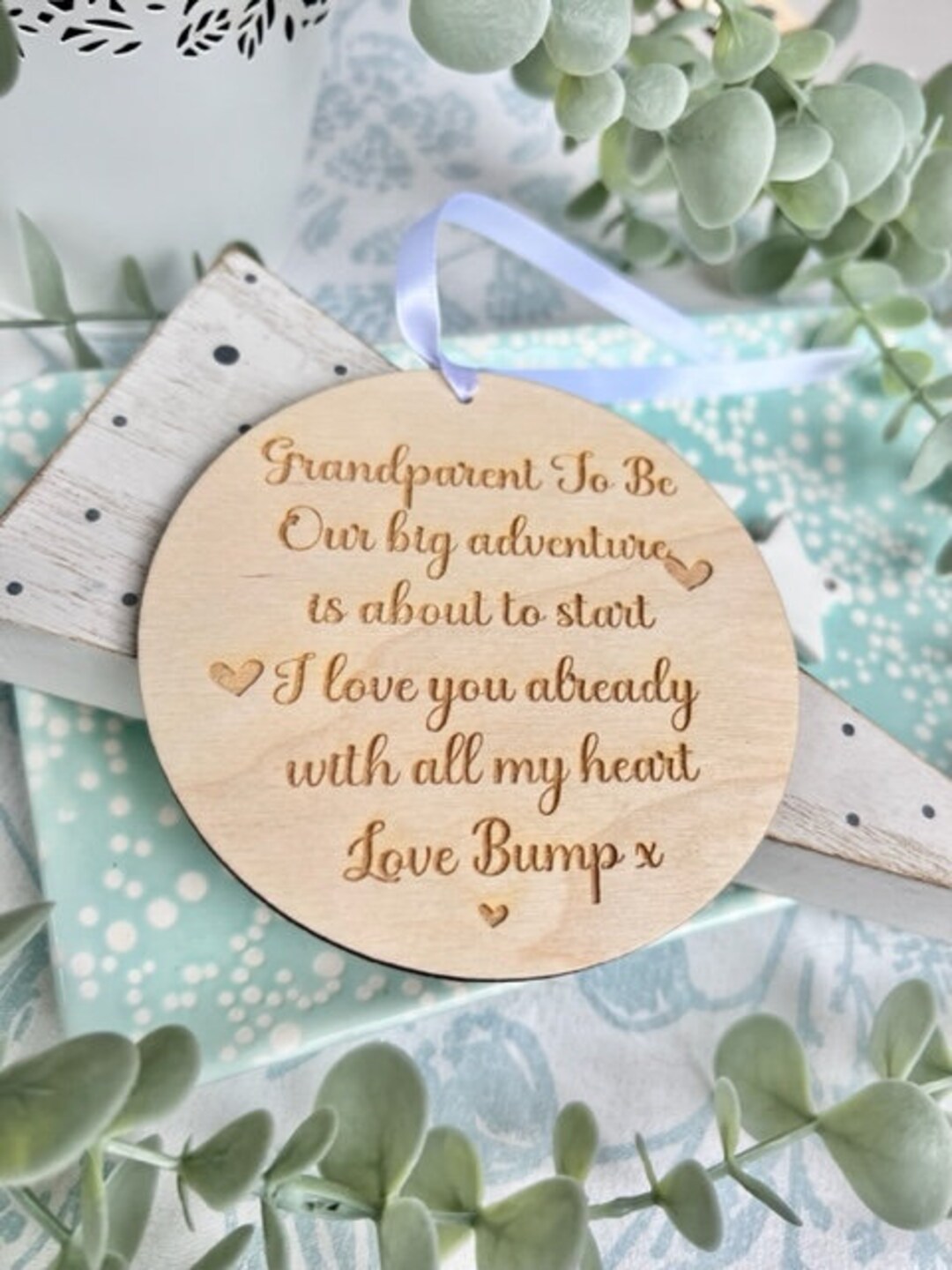 GRANDPARENT to Be From Bump Hanging Plaque Grandparent to Be Pregnancy ...
