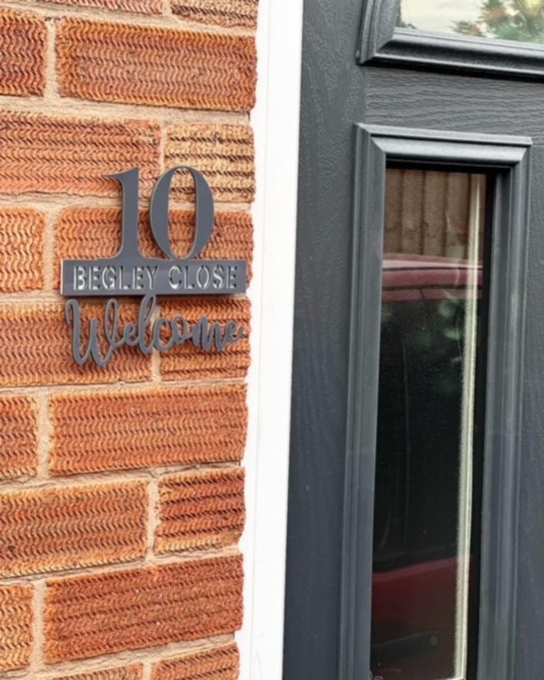 House Number & Street Name Sign - Acrylic House Sign - Welcome Door ...