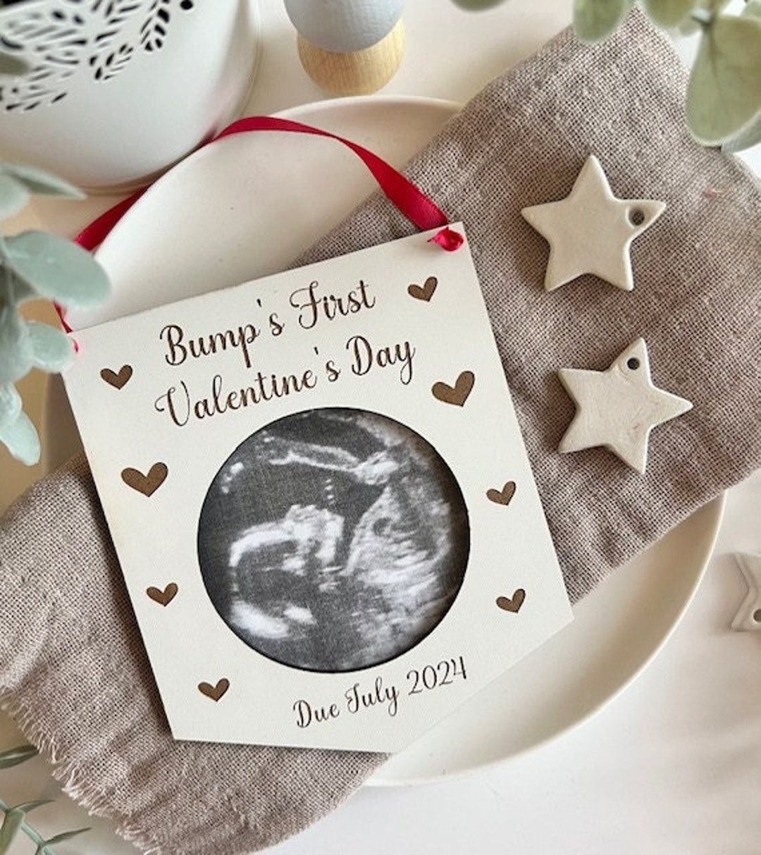 2025 First Valentines Day for Bump Scan Frame Decoration Valentine Gift ...