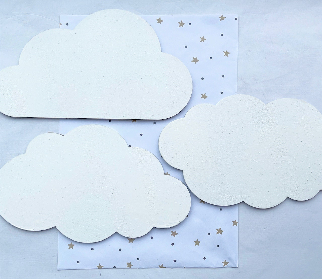Wooden CLOUD Sign Wall Decoration (set of 3) Wooden Name Sign ...