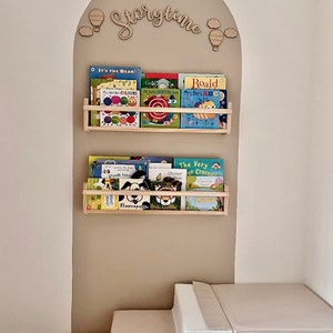 STORYTIME Wooden Sign, Air Balloon & Cloud Decor - Story Corner Sign ...
