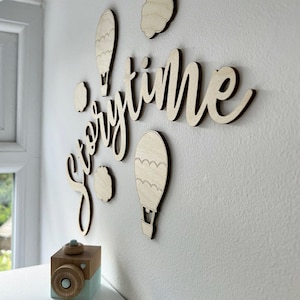 STORYTIME Air Balloon & Cloud Sign, Nursery, Reading Corner, Children's ...