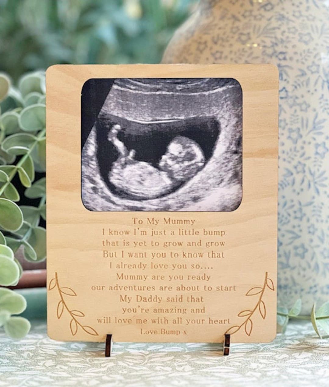 Pregnancy Gift From Bump Wooden Card Frame & Stand - MOTHER'S DAY Gift ...