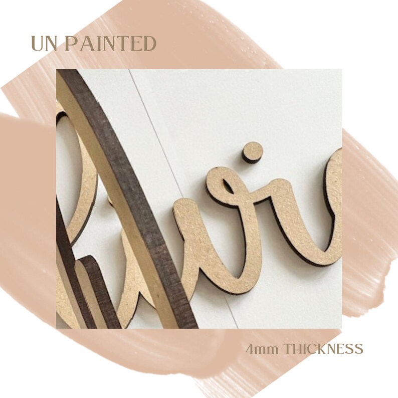 EXTRA LARGE 80cm Decorative Wooden Sign SCRIBBLE Font - Wall Art - Home ...