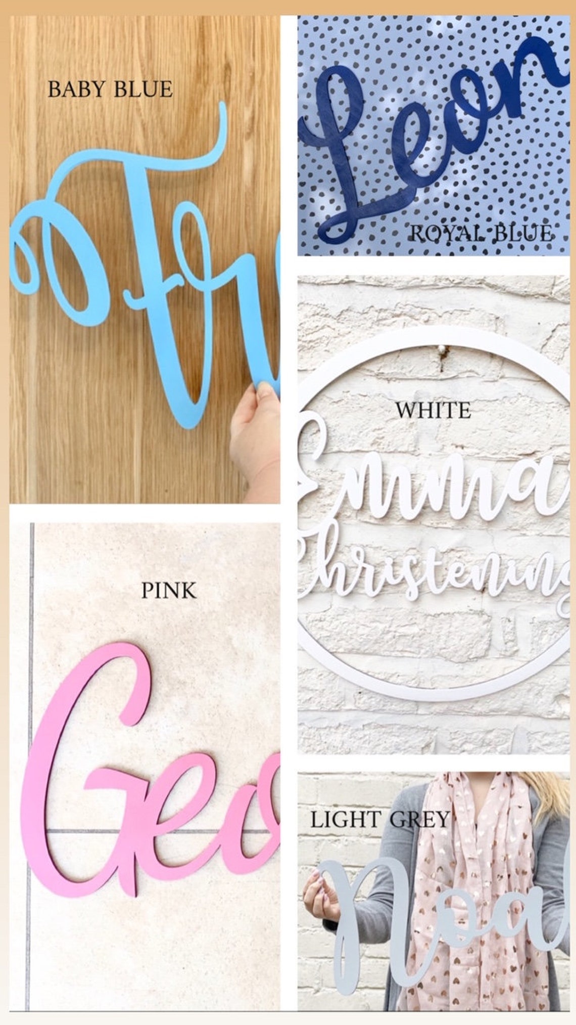 EXTRA LARGE 80cm Decorative Wooden Double Name Sign SWIRLY - Etsy UK