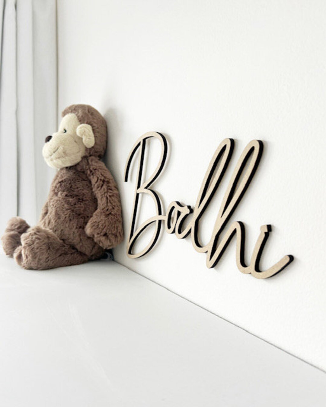 Wooden Name Sign SCRIBBLE FONT Wall Art Personalised Baby Name Sign for ...