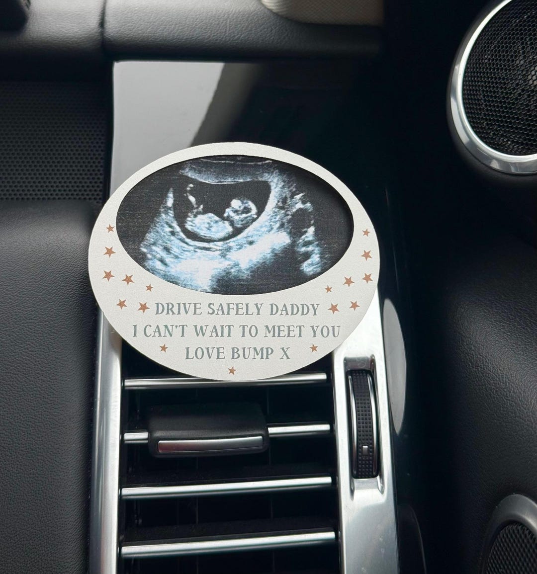 Personalised Baby Bump Scan Picture Car Vent Decoration - Baby Bump ...