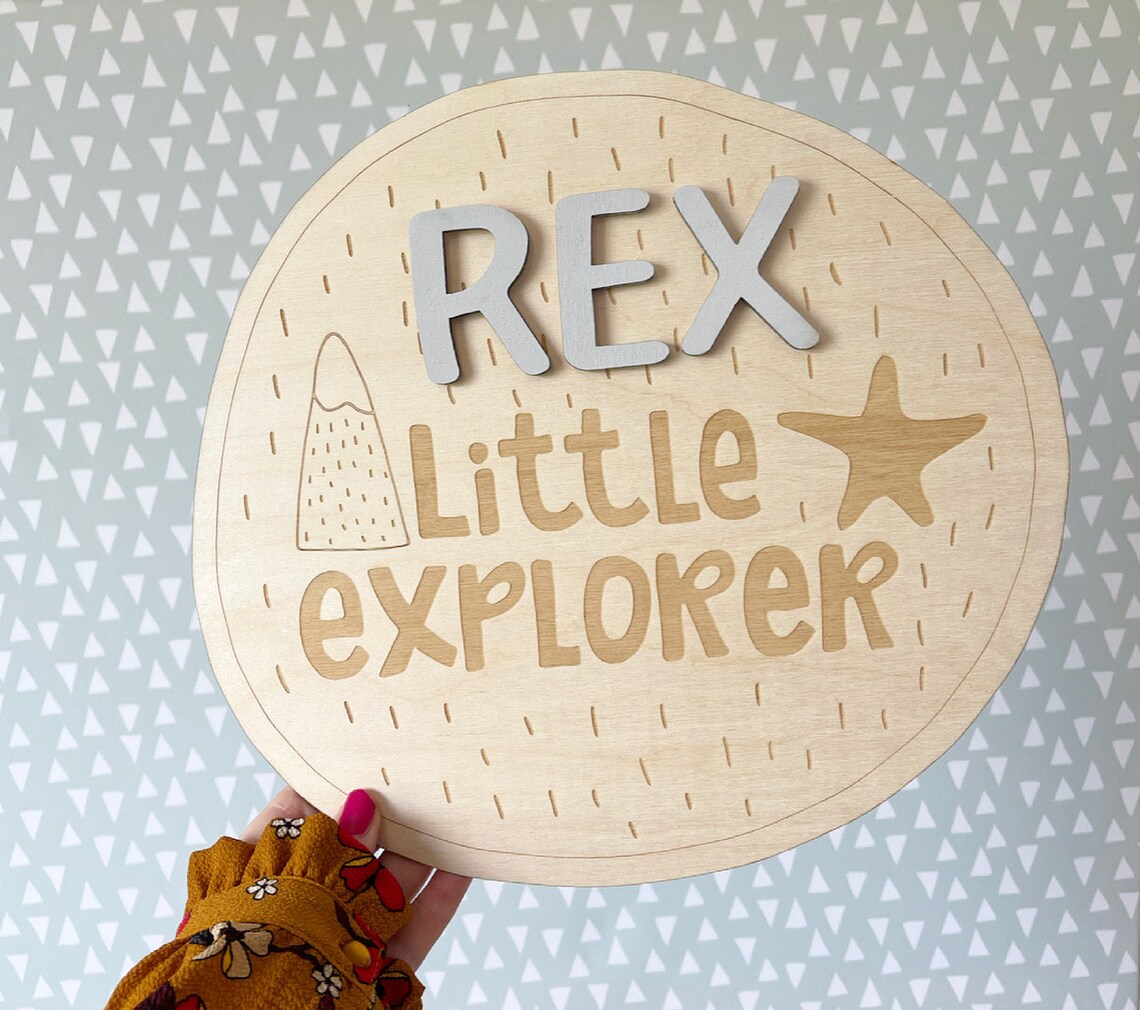Personalised LITTLE EXPLORER Wooden Name Sign Nursery | Etsy