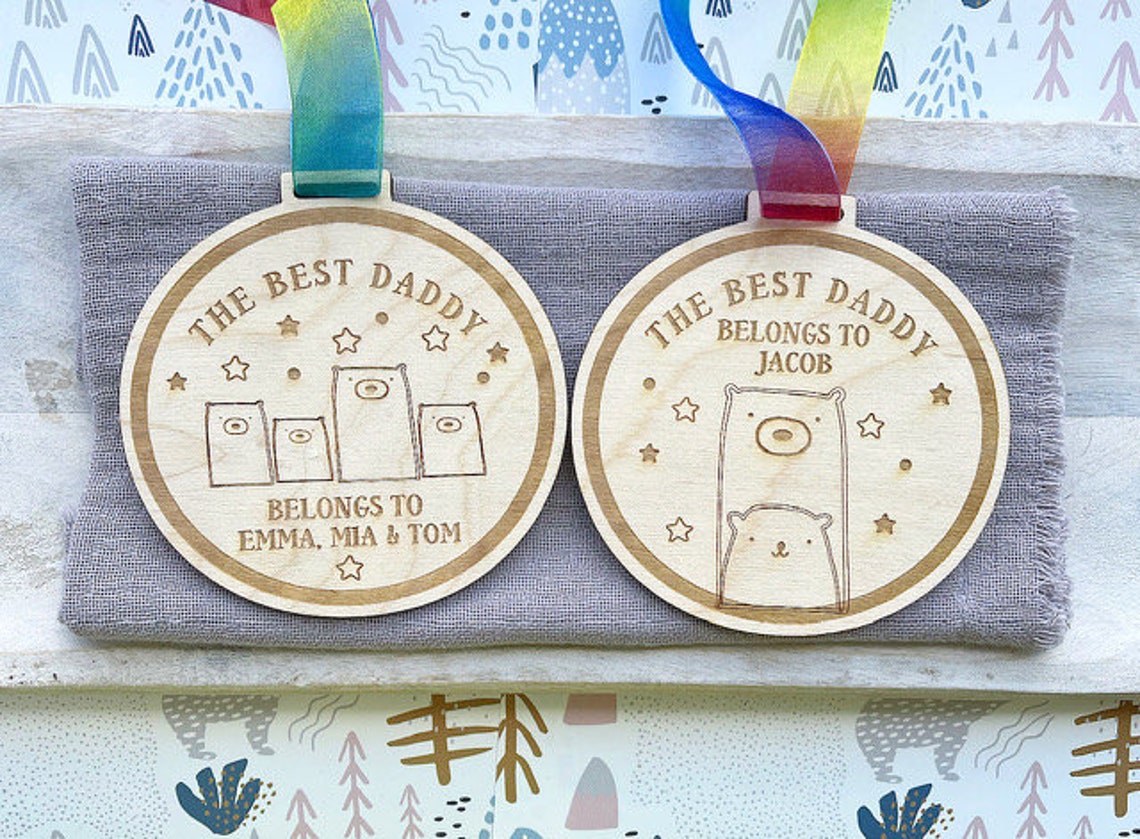 Best DADDY AWARD Personalised Wooden Medal for Daddy Papa - Etsy