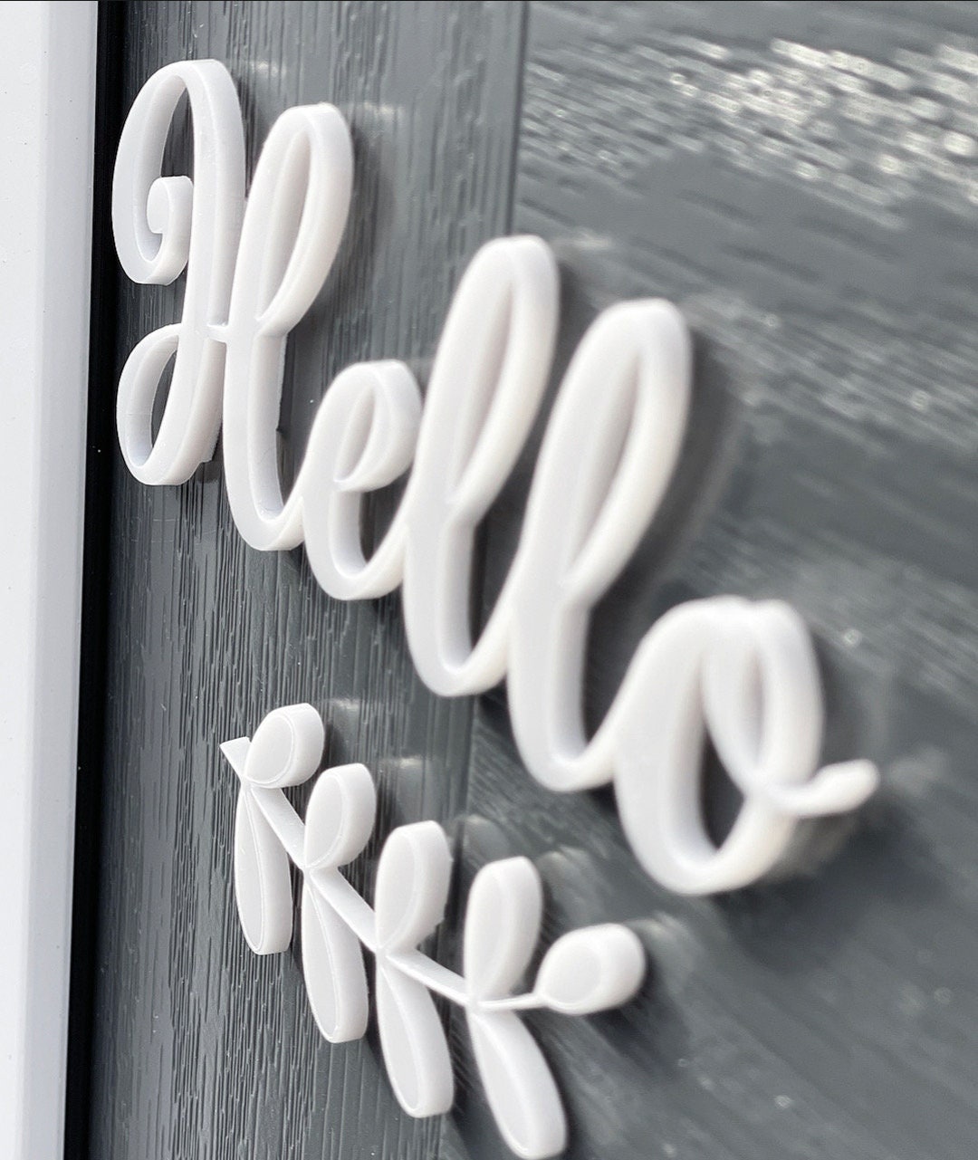 HELLO, GOODBYE, WELCOME 3D Acrylic Front Door Sign & Vine, Letterbox ...