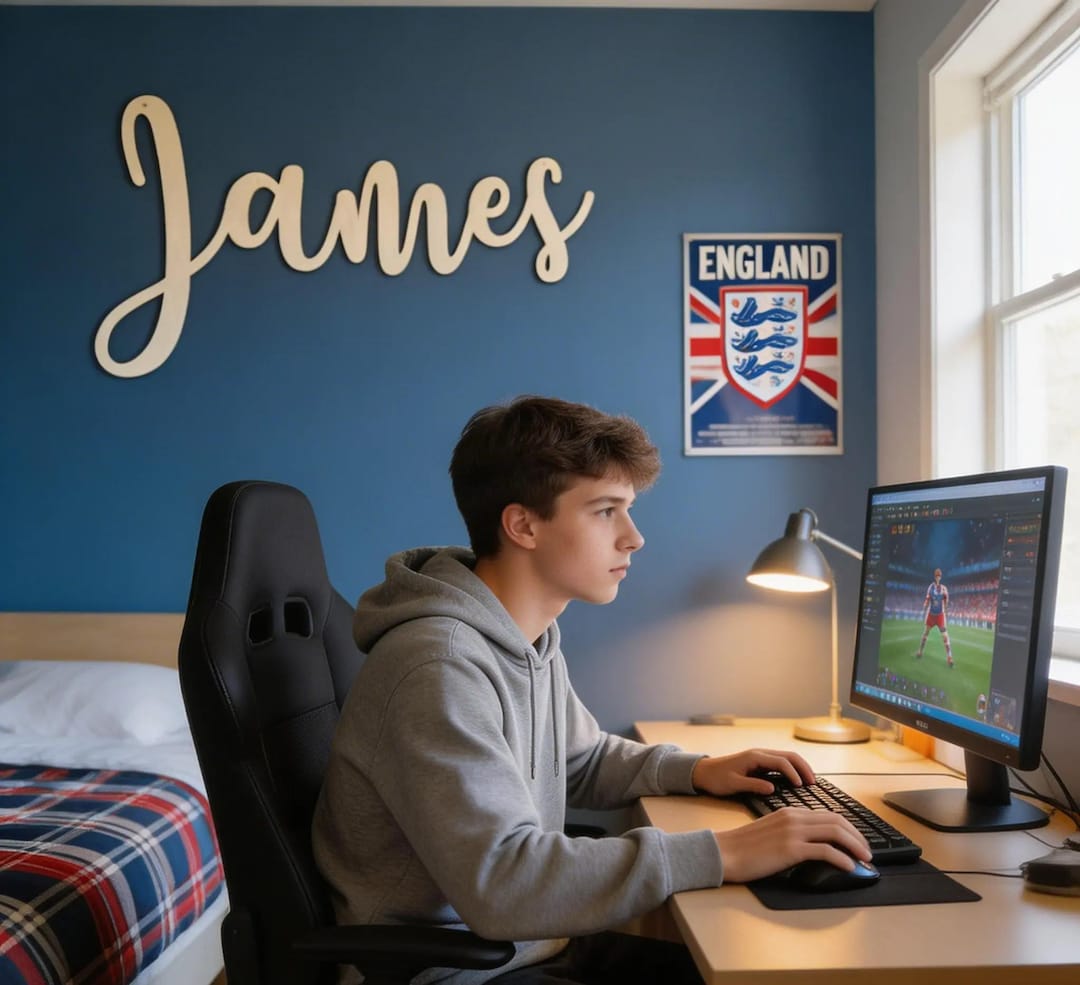 Wall Decor for Teen Boys Bedroom Gaming Name Sign Personalised – Custom ...