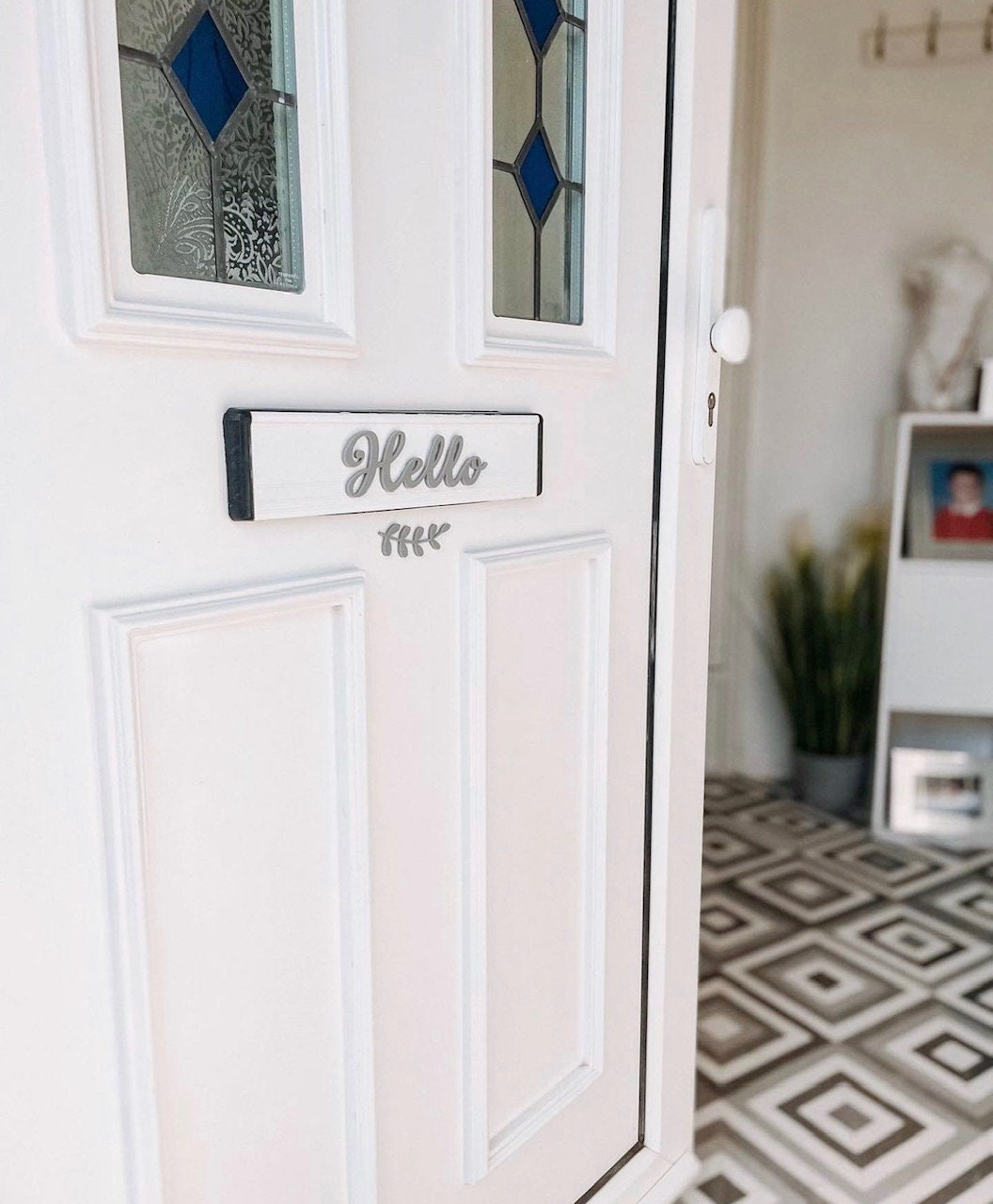 HELLO, GOODBYE, WELCOME 3D Acrylic Front Door Sign & Vine, Letterbox ...