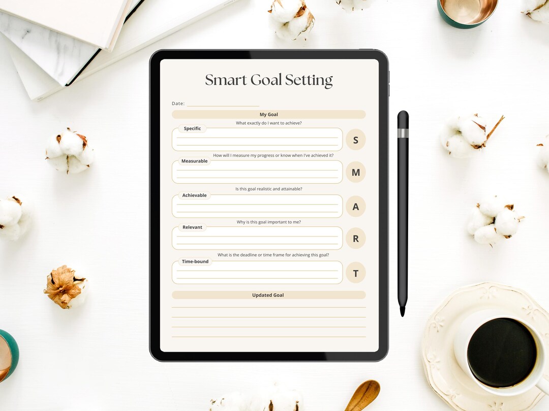 SMART Goals | Printable PDF and Digital Use | Goal Setting Planner for ...