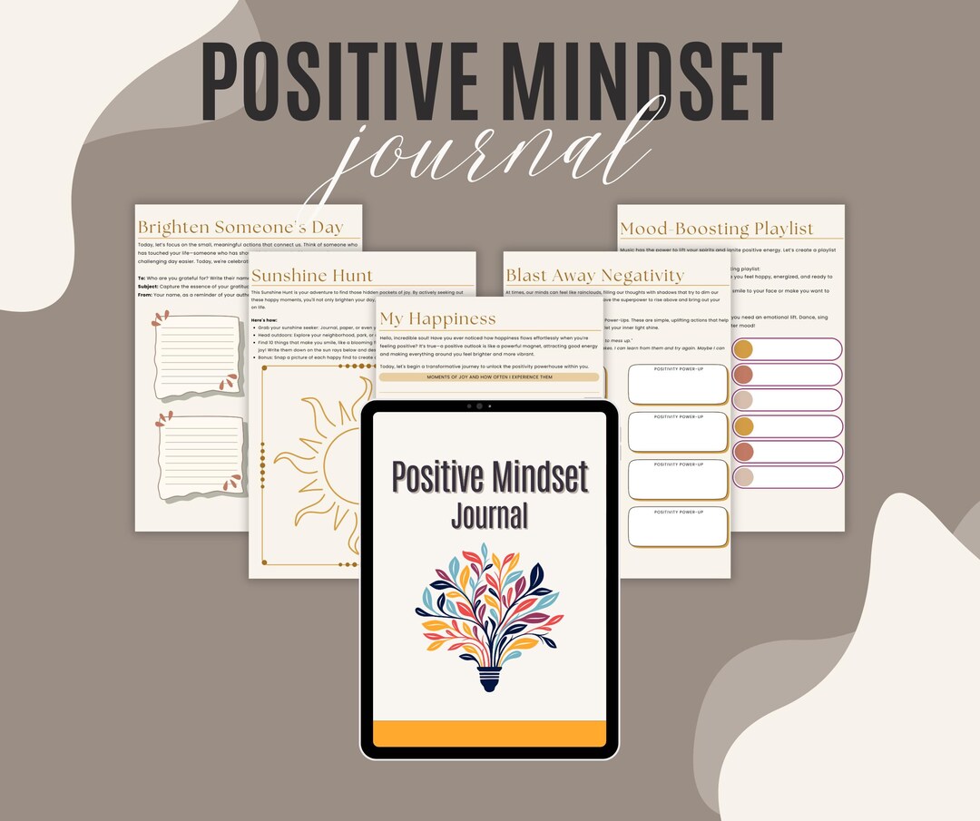 Positive Mindset Journal | Printable PDF and Digital Use | Positivity ...