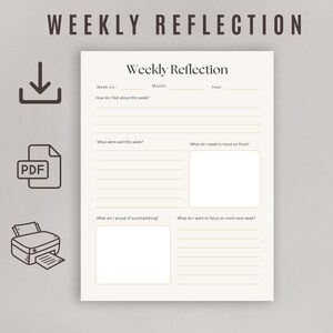 Weekly Reflection Journal | Guided Self-discovery & Personal Growth ...