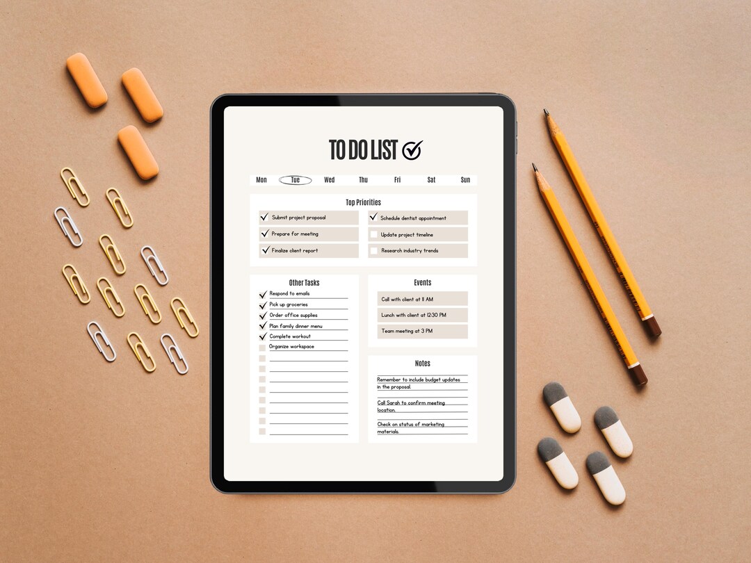 Minimalist To-do List | Printable PDF and Digital Use | Simple Daily ...