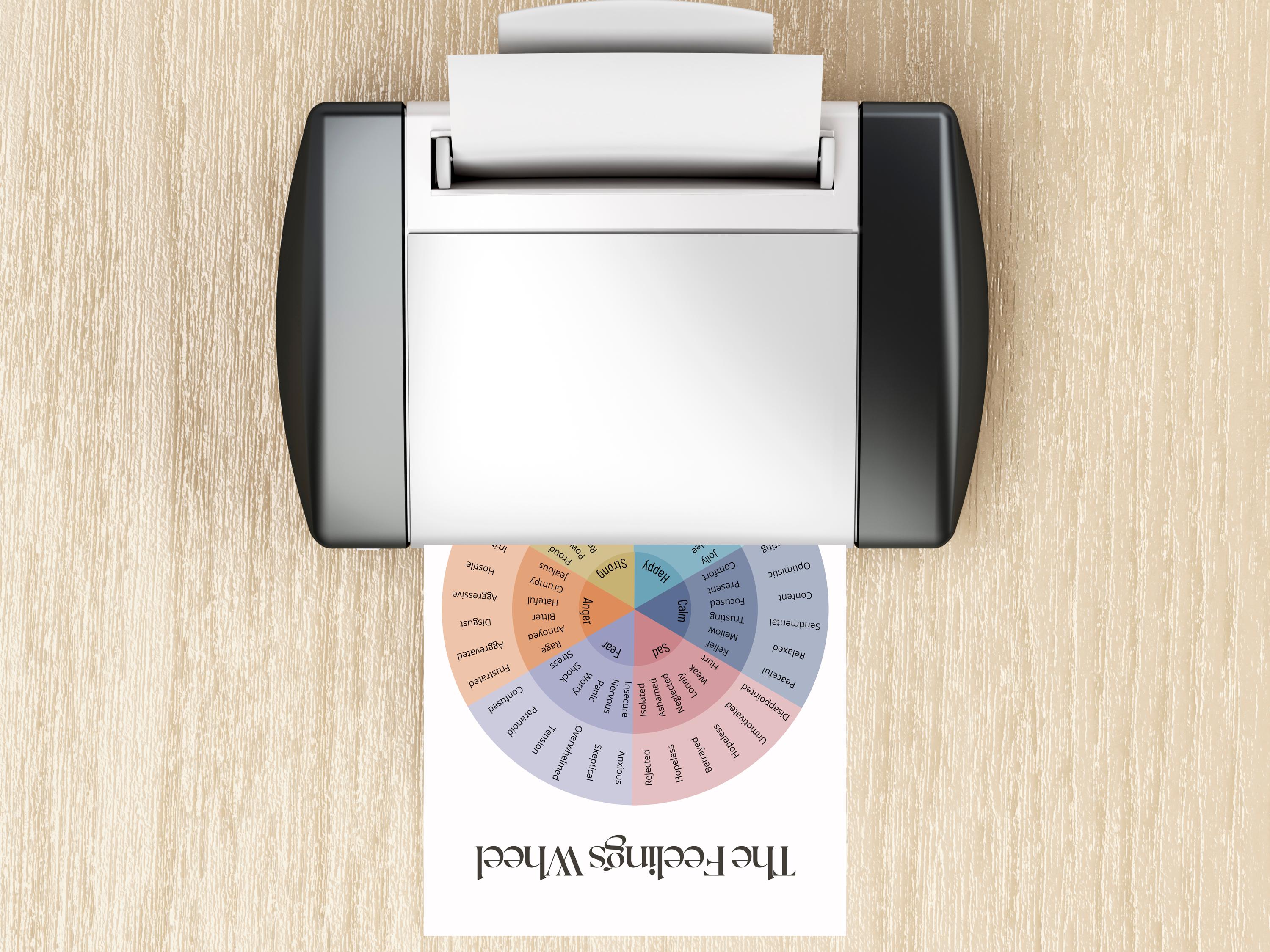 Printable PDF Emotions Wheel | Feelings Color Chart | Instant Download ...