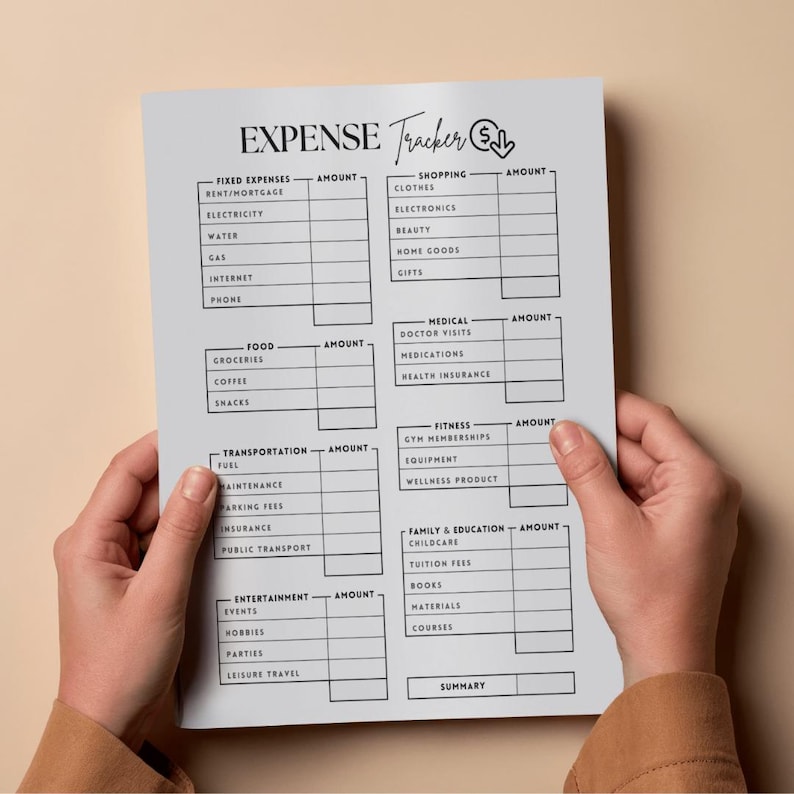 Budget Planner Printable | Monthly Expense Tracker & Savings Challenge ...